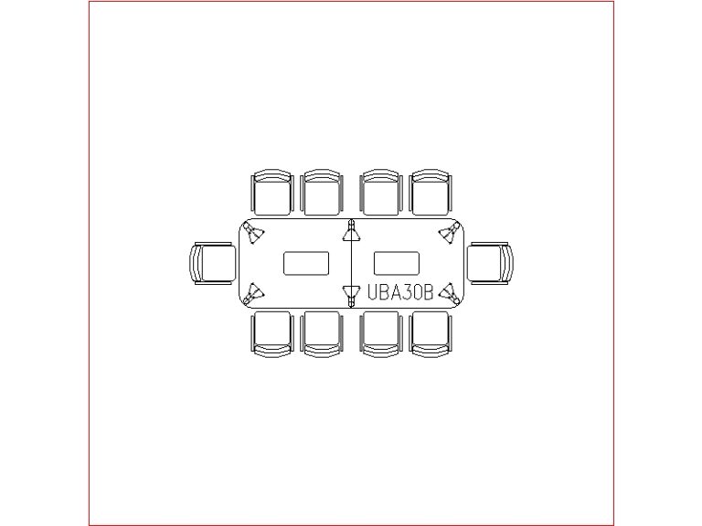 Conference Table 10 Seater (Rectangle Shape Round Edge 3M) – Top View ...