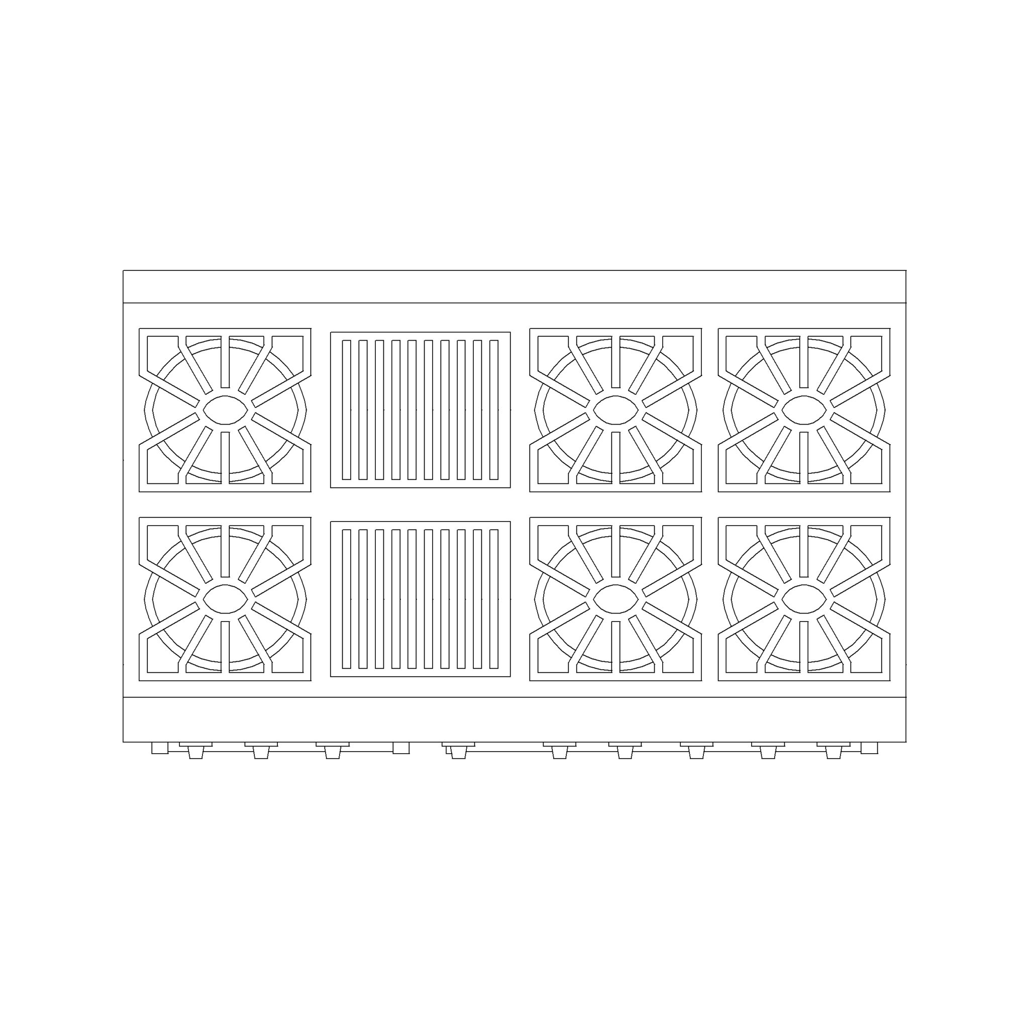 Cooking Range Type 14: 2D Plan Top View - Cadblockdwg
