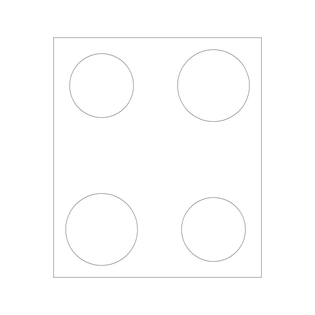 Stove 4 burner Type H: 2D Plan Top View - Cadblockdwg