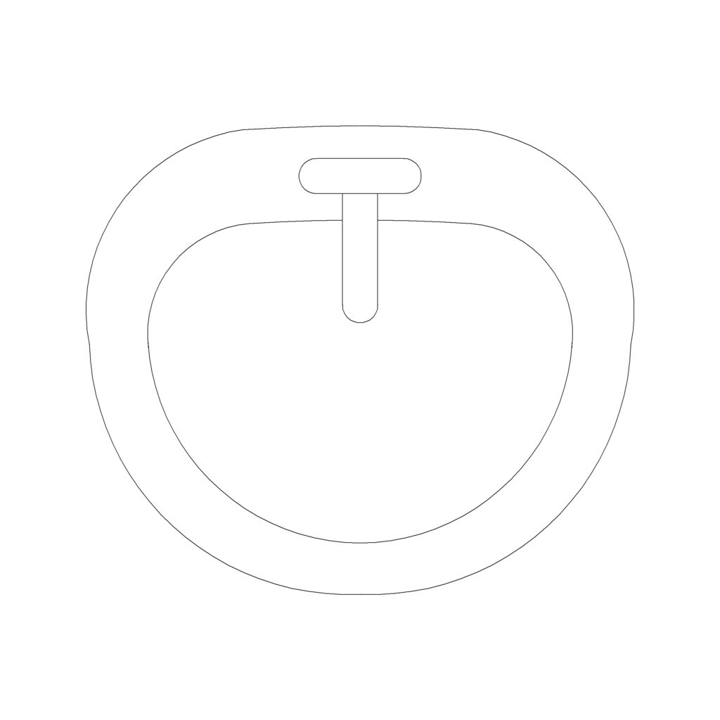 Wash Basin Type 36 : 2D Top View Plan - Cadblockdwg