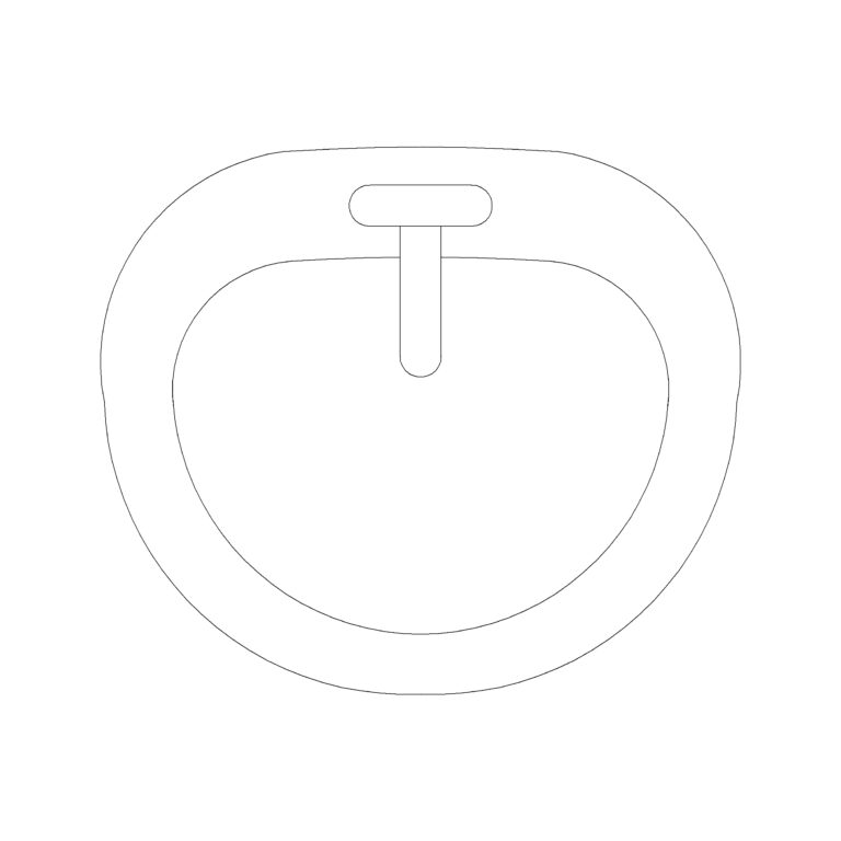 Wash Basin Type 36 : 2D Top View Plan - Cadblockdwg