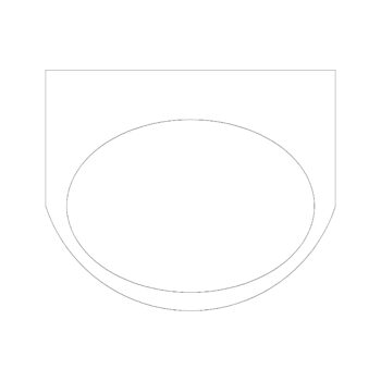 Wash Basin Type 41: 2D Top View Plan - Cadblockdwg
