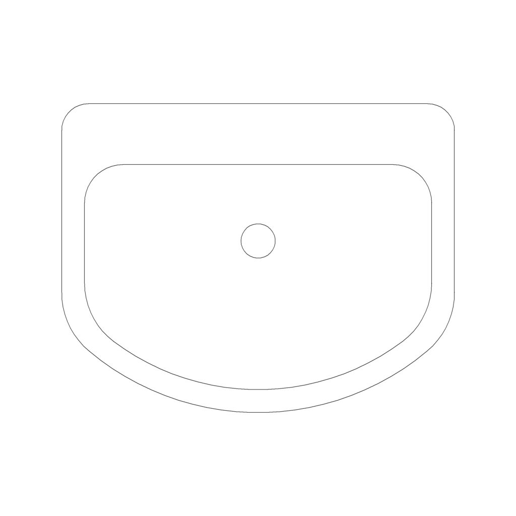 Wash Basin Type 48 : 2D Top View Plan - Cadblockdwg