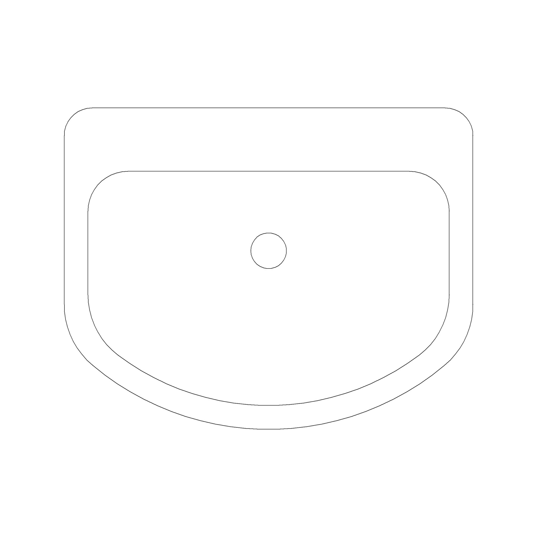 Wash Basin Type 48 : 2D Top View Plan - Cadblockdwg