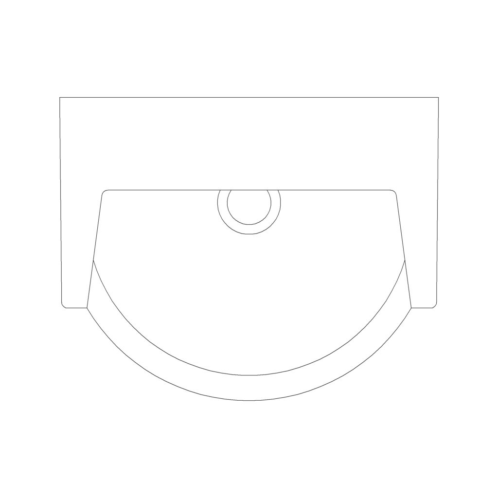 Wash Basin Type 55 : 2D Top View Plan - Cadblockdwg