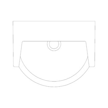 Wash Basin Type 55 : 2D Top View Plan - Cadblockdwg