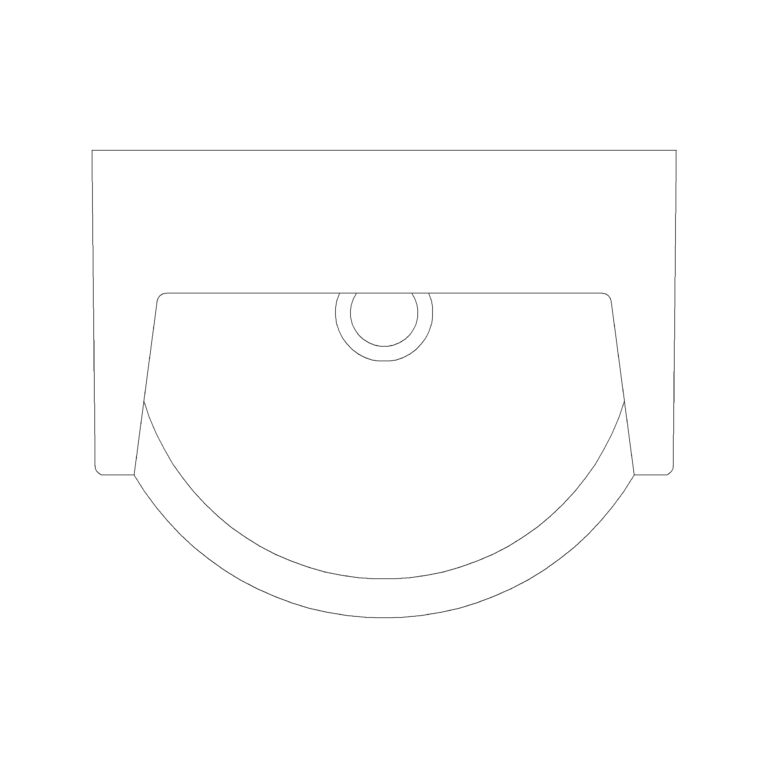 Wash Basin Type 55 : 2D Top View Plan - Cadblockdwg