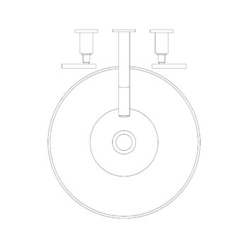Wash Basin Type 61 : 2D Top View Plan - Cadblockdwg