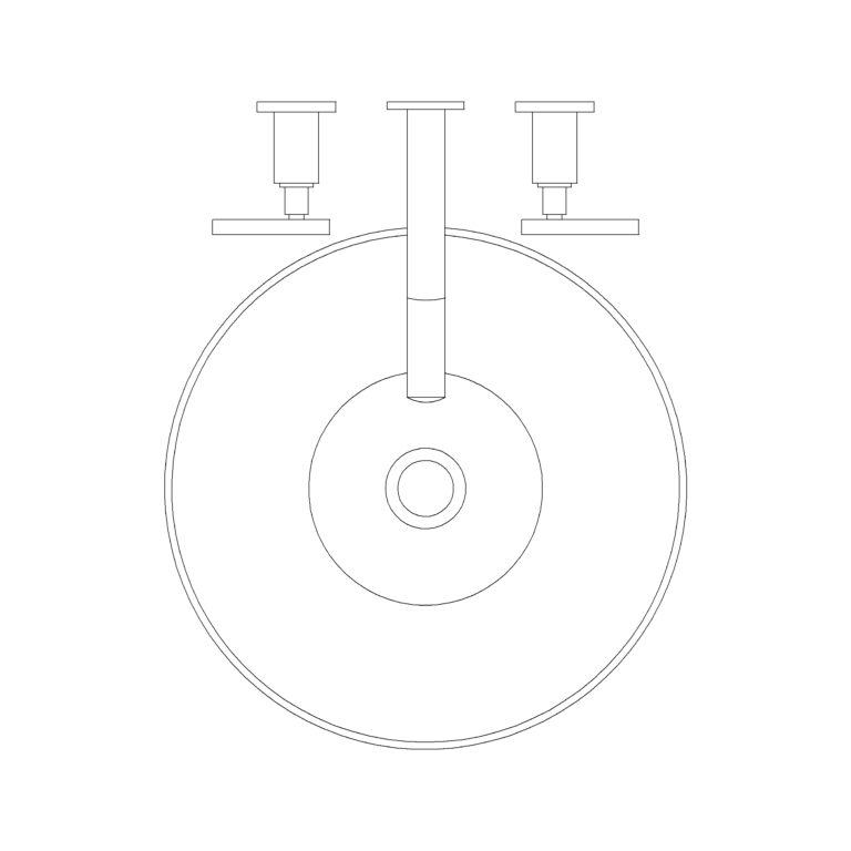 Wash Basin Type 61 : 2D Top View Plan - Cadblockdwg