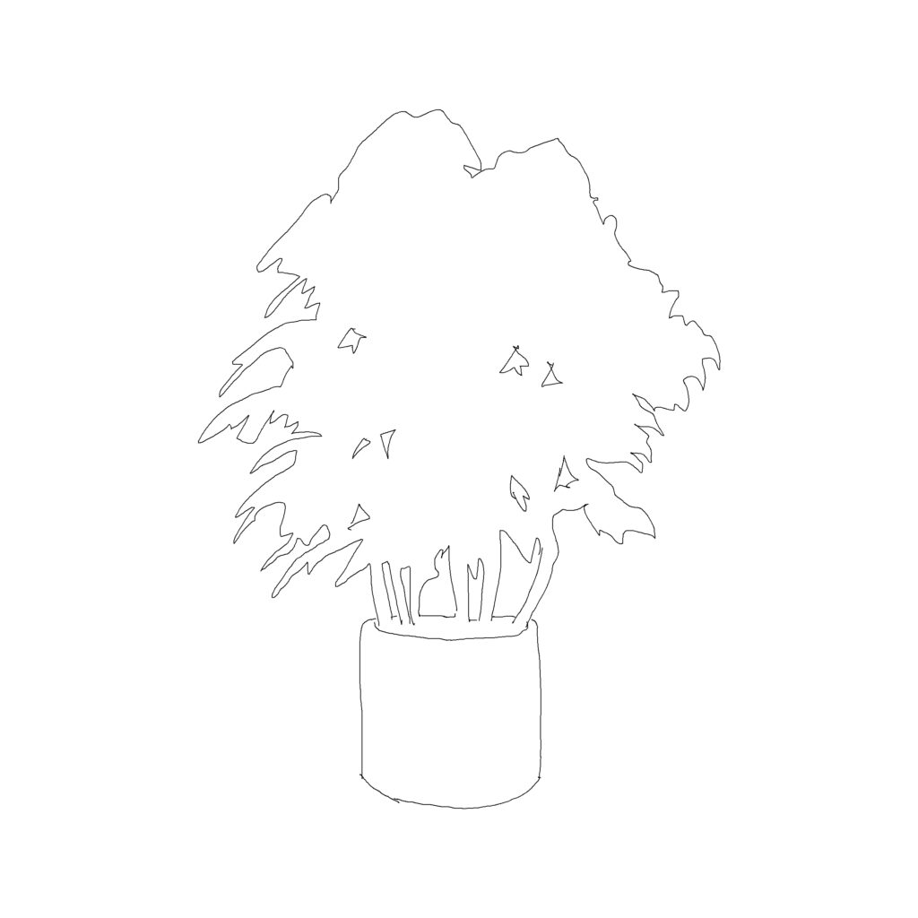 Potted Plant Type 005: 2D Elevation View - Cadblockdwg