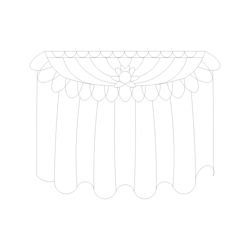Drapes : 2D Elevation View - Cadblockdwg